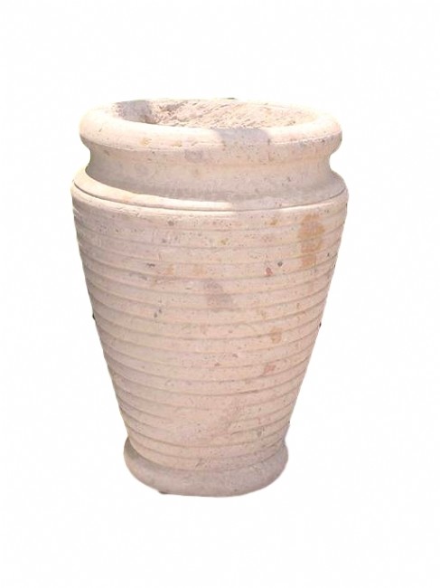 Solid Stone Handcarved Pot 42cm * 57cmH - LA Imports