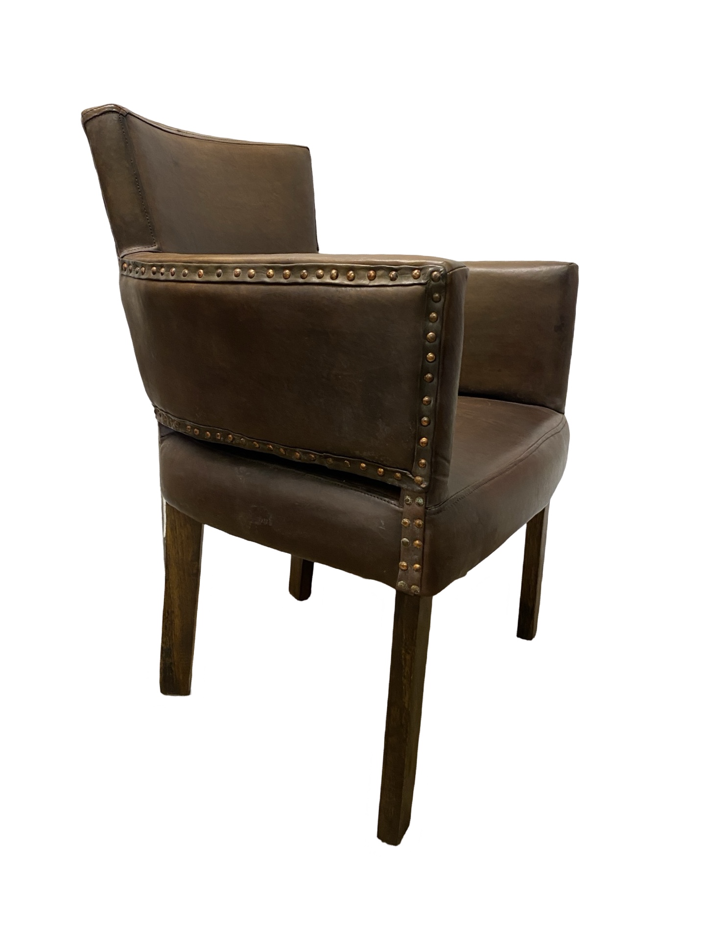 Bilbao Dining Chair "Aged" Chocolate Leather - LA Imports
