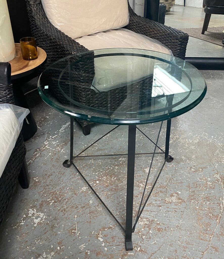 Manhattan Round Glass Table with Iron Base - LA Imports