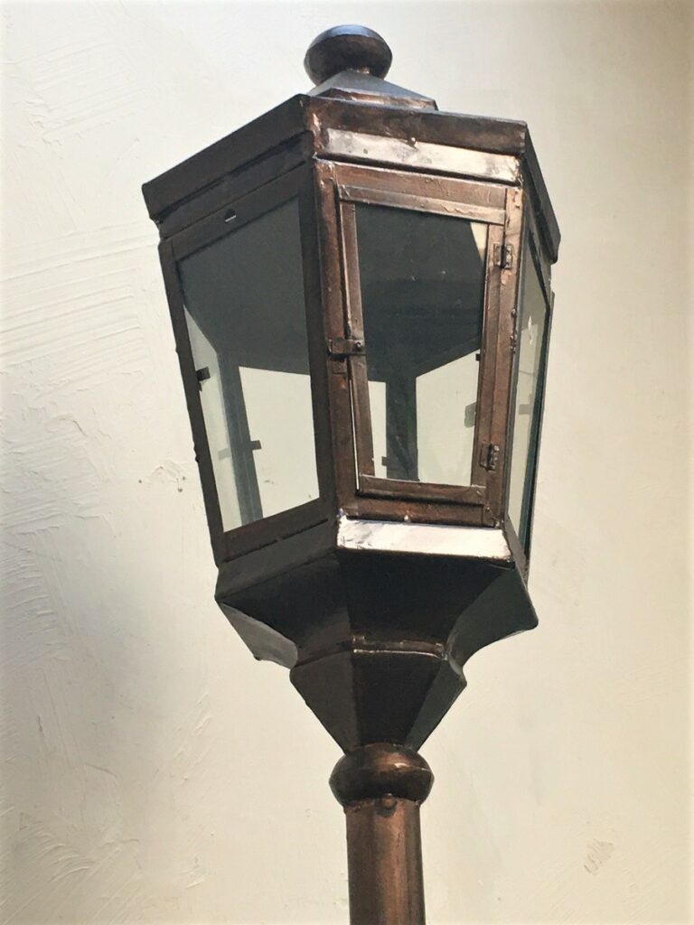 Gate Post Lantern copper finished 1m height 37cm d - LA Imports