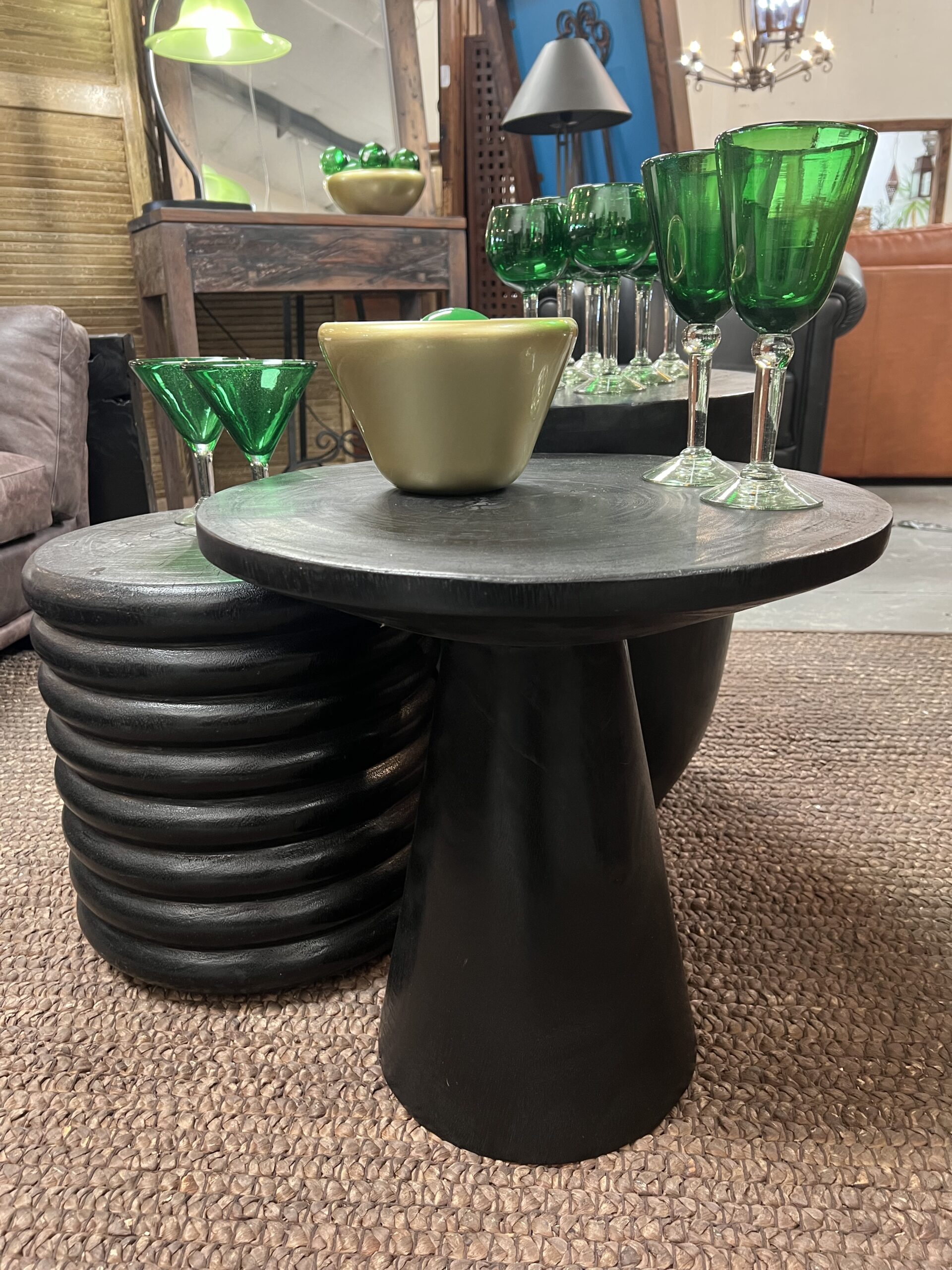 Pyramid Side Table Black 50 x 50cm - LA Imports