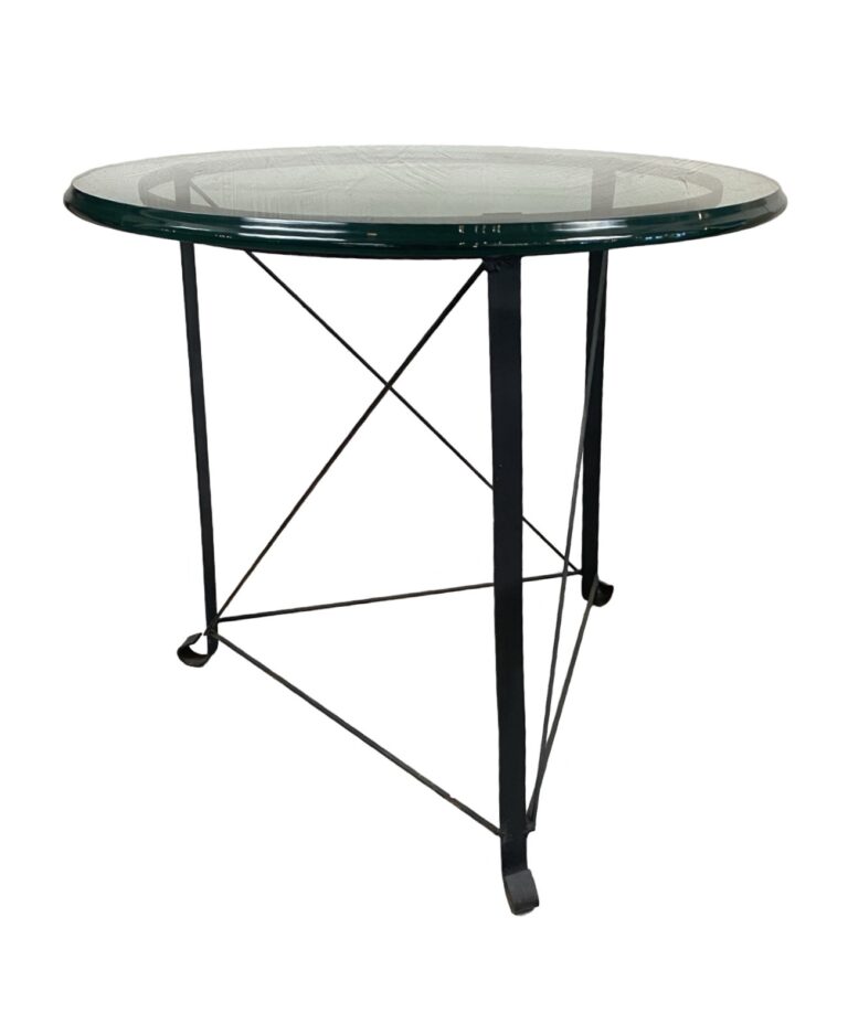 Manhattan Round Glass Table with Iron Base - LA Imports