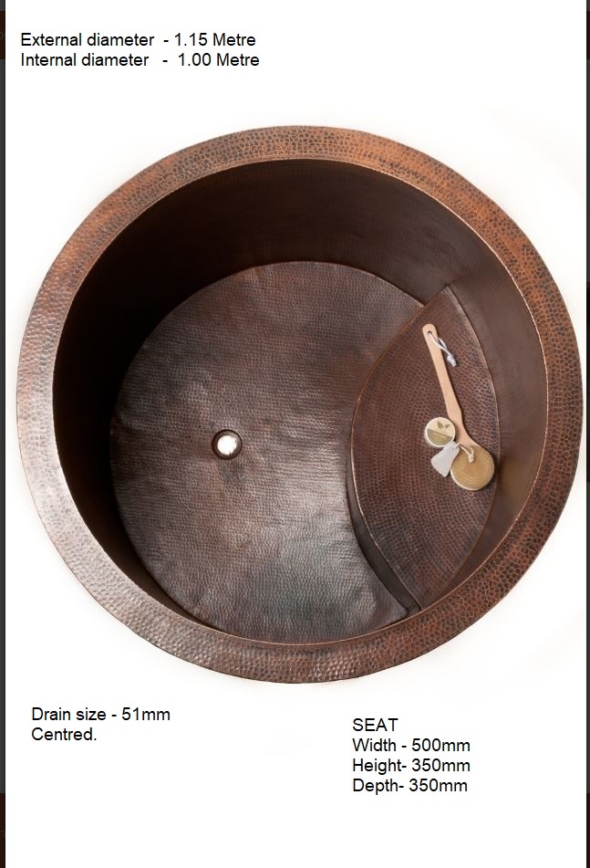 Japanese Copper Bath Tub - LA Imports