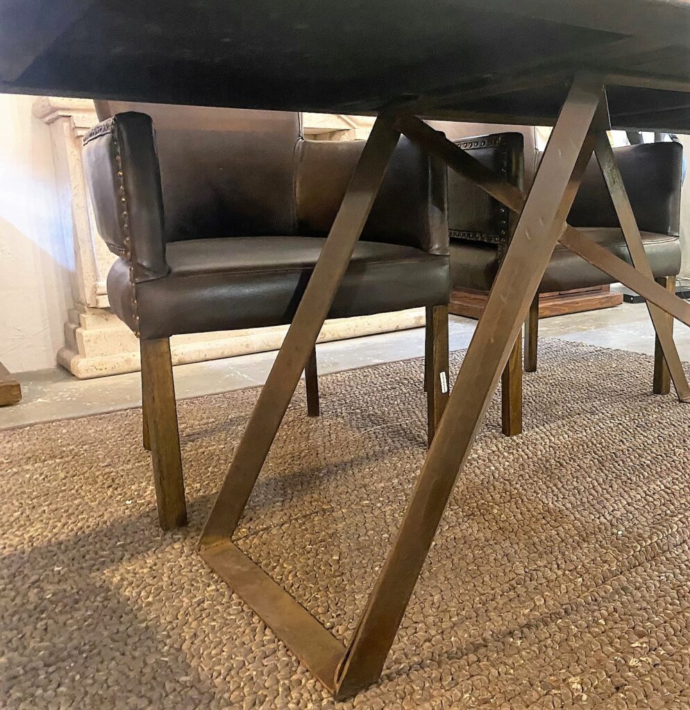 Dylan Dining Table | Tropical Hardwood with Iron Base - LA Imports